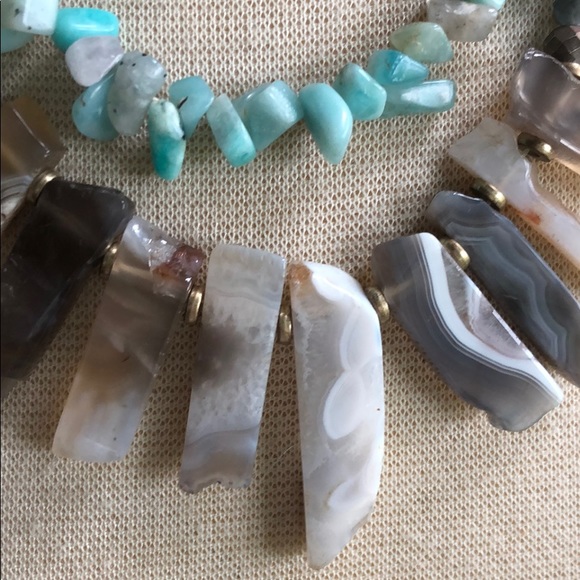 Make a wish | Jewelry | Layered Gem Stonewood Gold Metal W Sage Ribbon ...